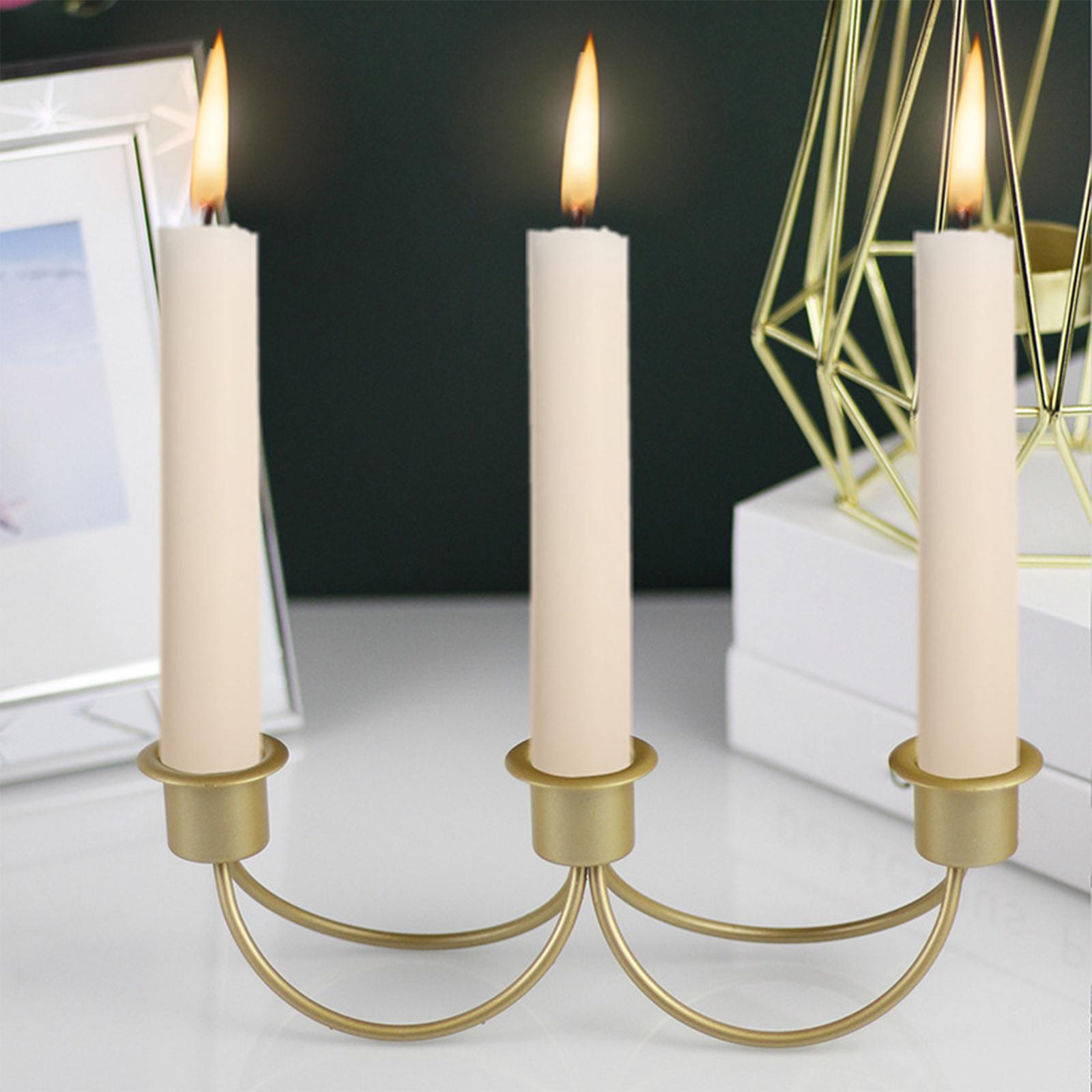 3 Arms Candle Holder Candelabra Metal Simple Candl... – Grandado