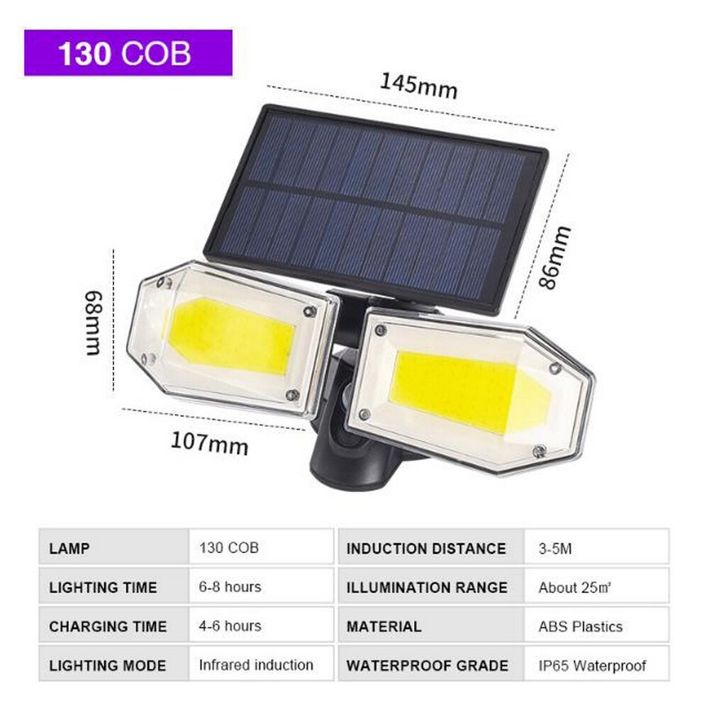 Solar Wall Light LED Three Head Rotating Human Bod... – Grandado