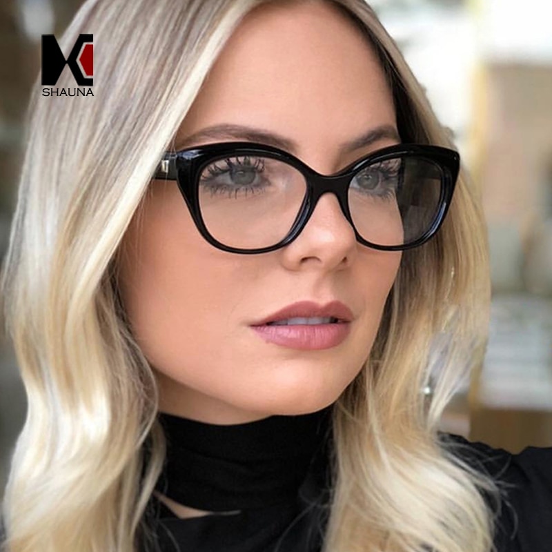 SHAUNA Spring Hinge Retro Cat Eye Eyeglasses Frame... – Vicedeal