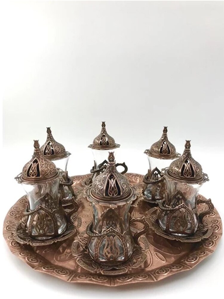 Rustik Tea Set - Tulip Pattern 6 Piece Tea Set - s... – Grandado