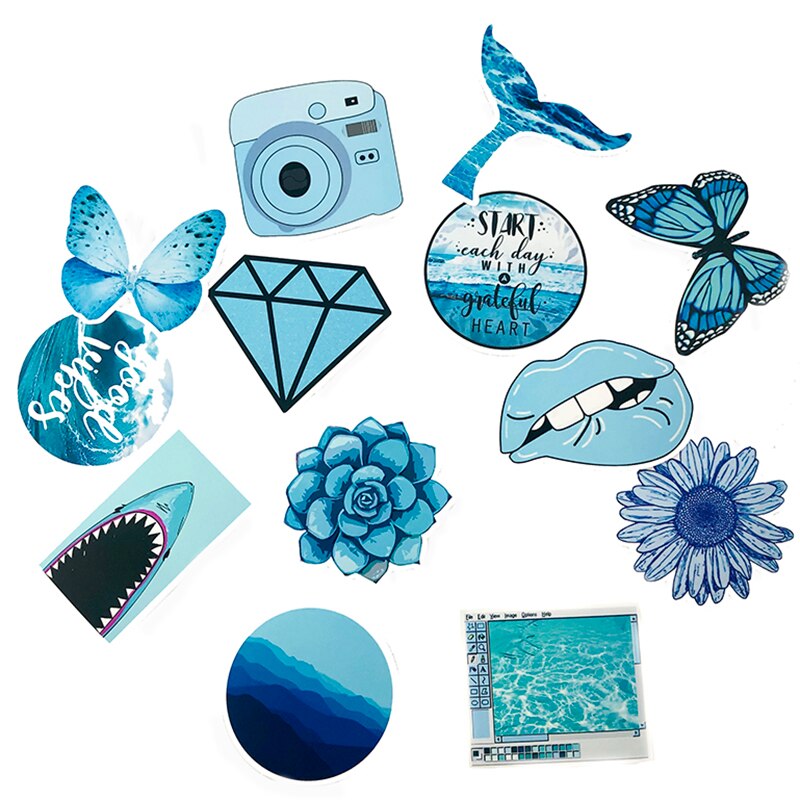 50Pcs Cartoon Blue Ocean Small Fresh Stickers For ... – Grandado