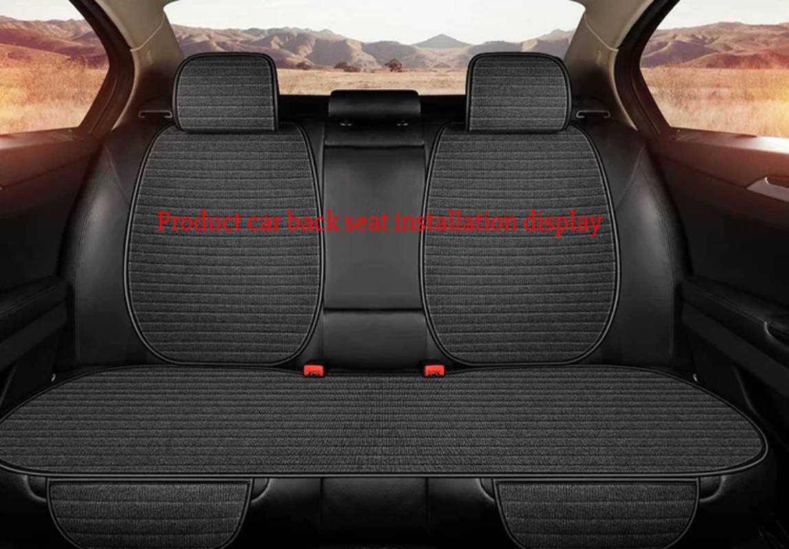 Flax Car Seat Cover Front Rear Linen Fabric Cushio... – Grandado