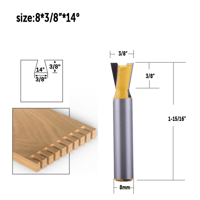 CHWJW 1PC 8mm Shank Industry Standard Dovetail Rou... – Grandado