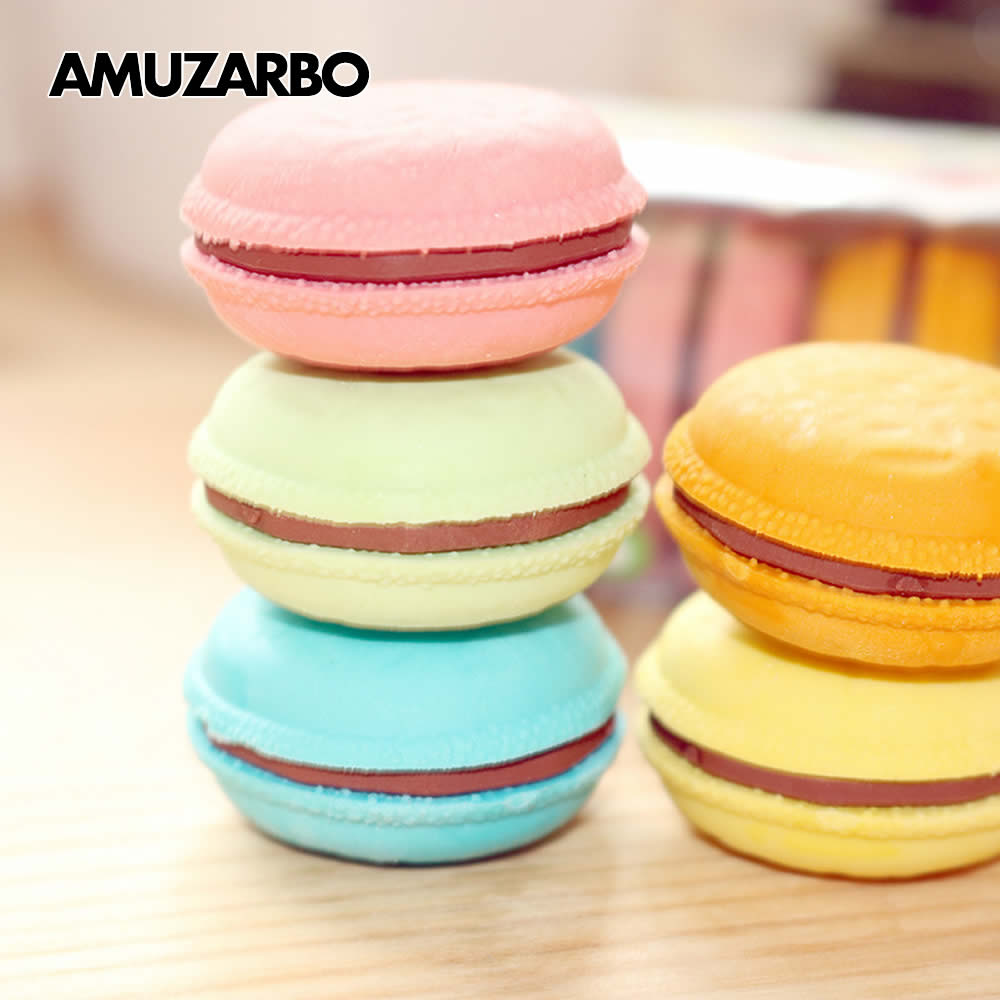 Macaron Cookies Eraser 1Pcs Cute Realistic Food De... – Vicedeal
