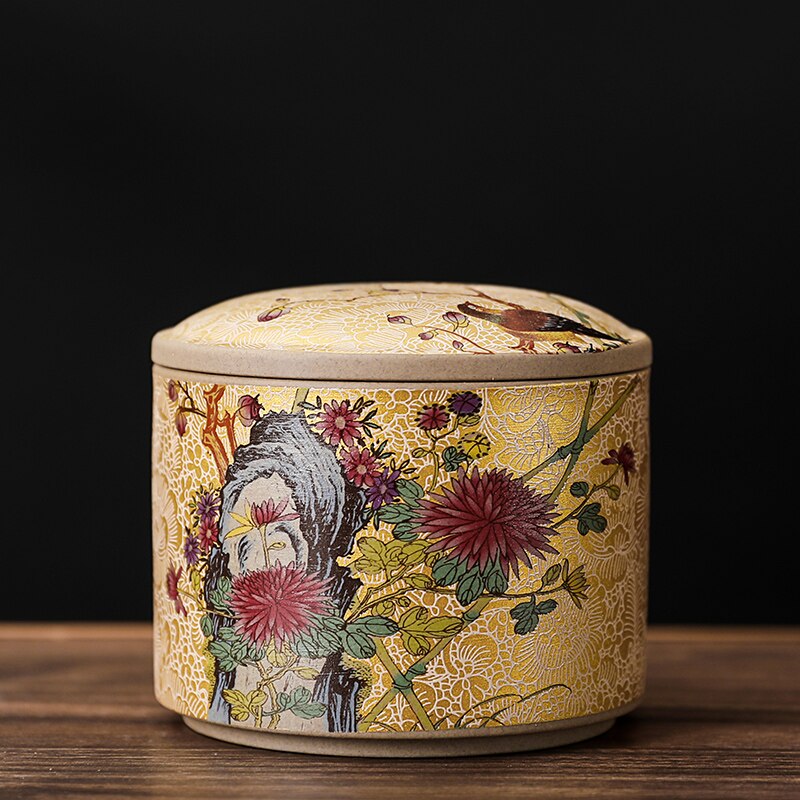 Enamel Painted Purple Clay Tea Tins Chinese Flower... – Vicedeal