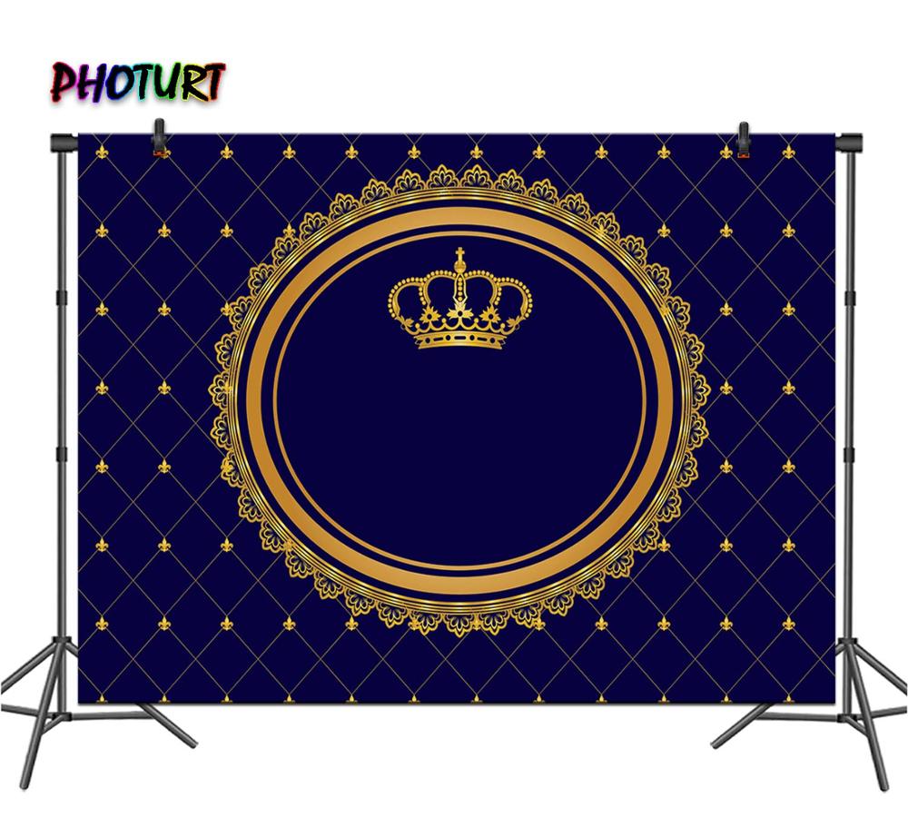 PHOTURT Royal Crown Photography Backdrop Boy Birth... – Grandado