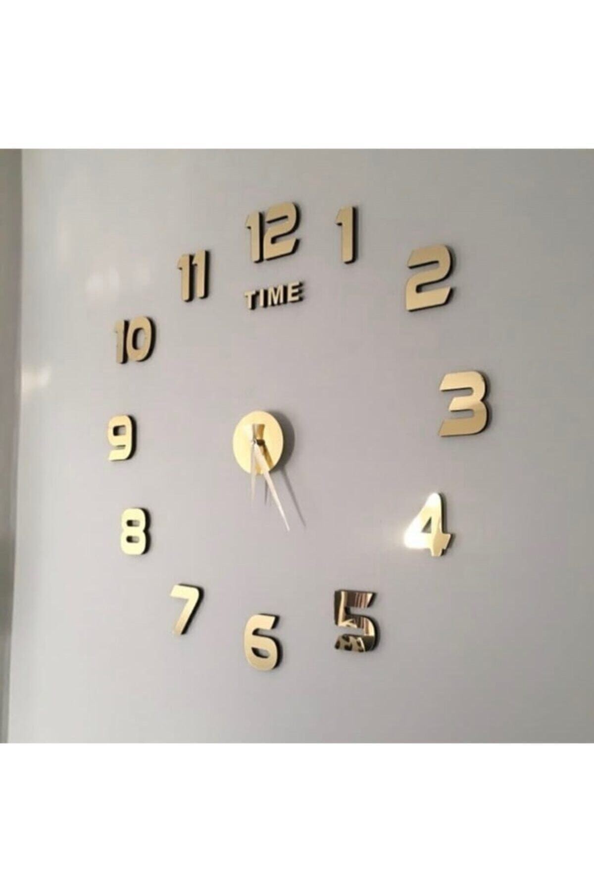 Wall Clock Large 3d English Digit Gold – Vicedeal