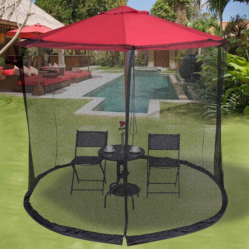 Patio Umbrella Mosquito Netting Mesh Screen with Z... – Grandado