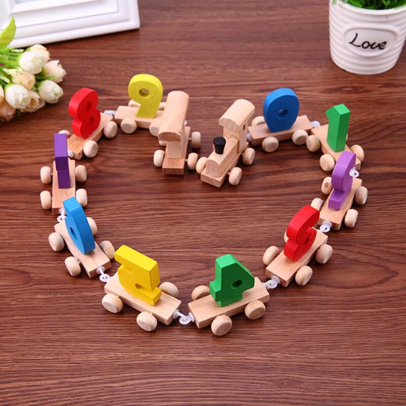 0-9 Number Railway Model Wooden Train Children Woo... – Grandado