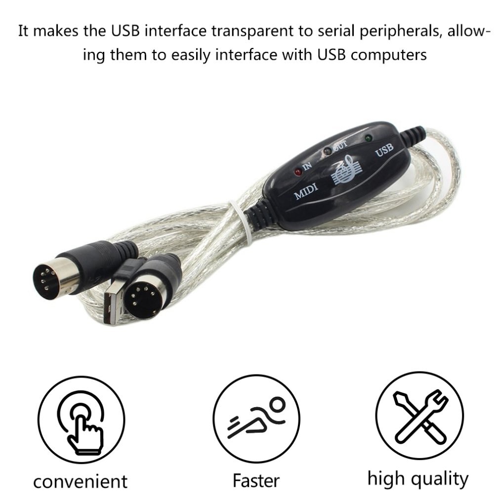 2M Keyboard Naar Pc Usb Midi-Kabel Converter Pc Na... – Vicedeal