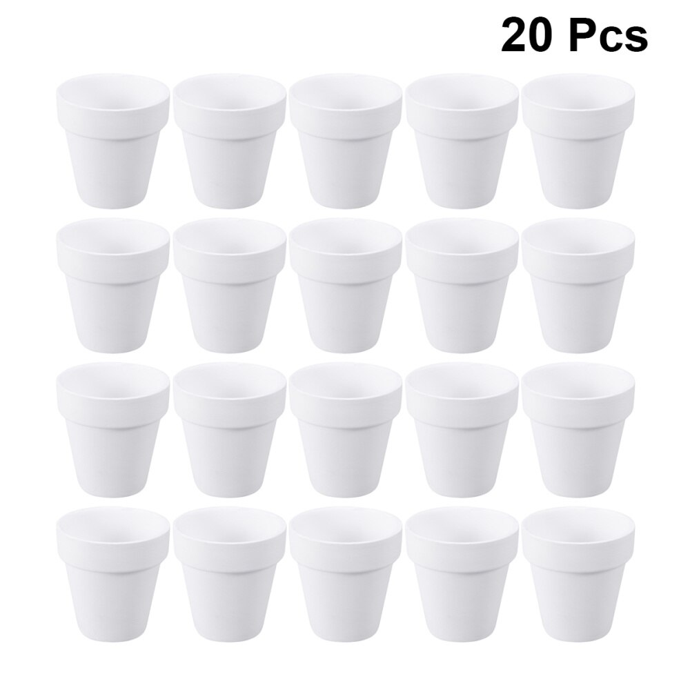 20pcs Small White Terracotta Pot Clay Ceramic Pott... – Grandado
