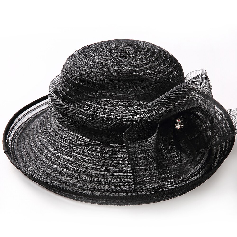 Summer Black Hats Women Fascinators Fedoras Church... – Vicedeal