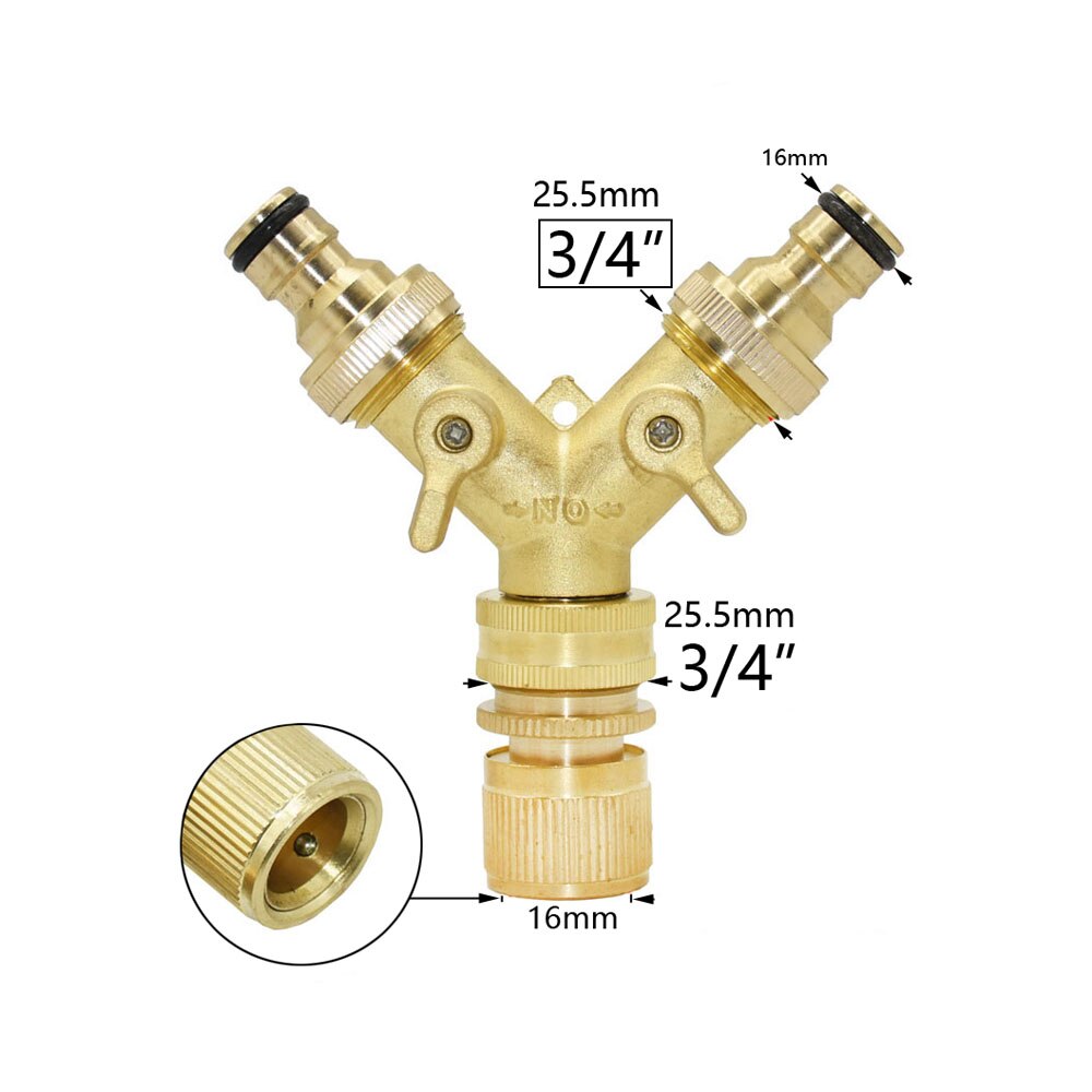 Messing 3/4 "tuinslangsplitter 2/4-weg kraan Y-typ... – Vicedeal