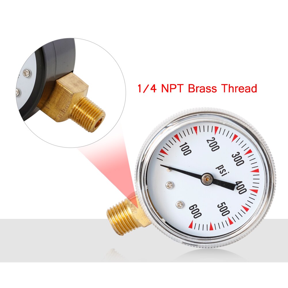 High Accuracy Radial Pressure Gauge 1/4 NPT Alloy ... – Grandado