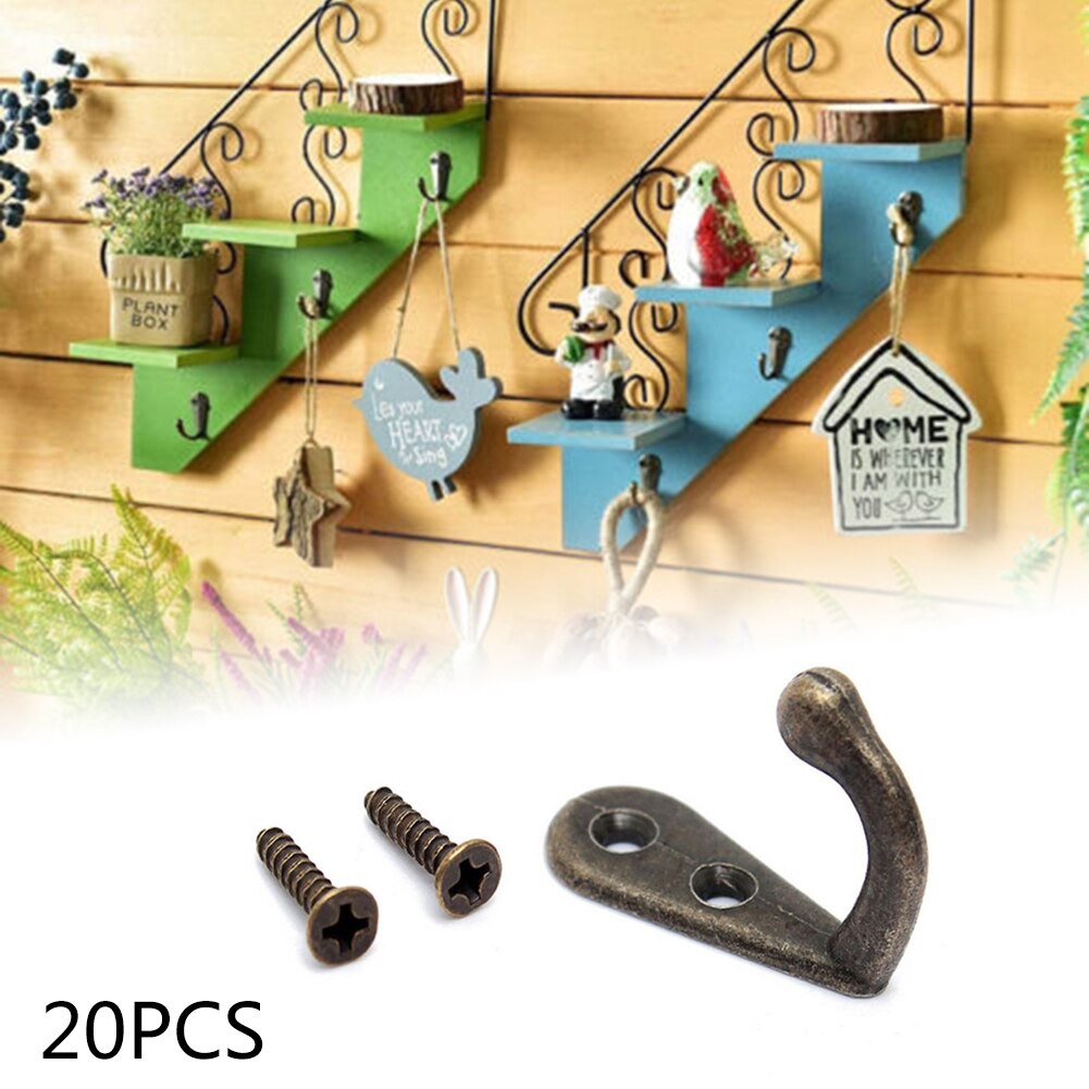 20 st vintagestil rustik gjutjärn väggkappar kroka... – Vicedeal
