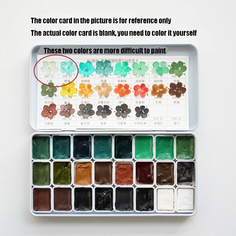 Watercolor Pigment Solid 21 Color Portable Student... – Grandado