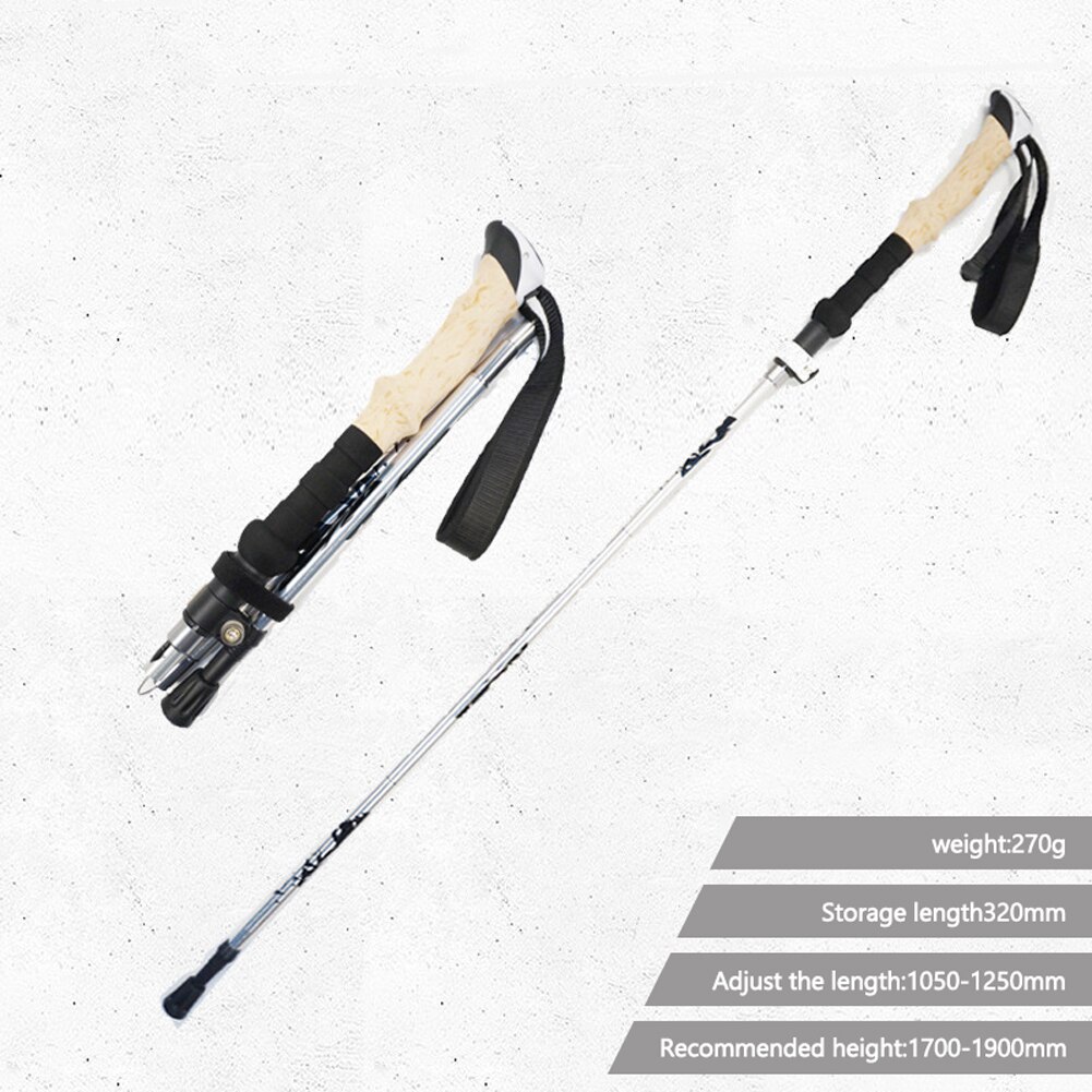 5-Section Folding Trekking Pole Telescopic Baton S... – Grandado
