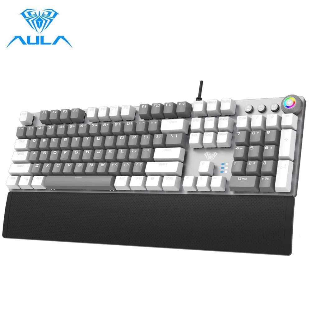 AULA Mechanical Gaming Keyboard White-Light 104 An... – Vicedeal