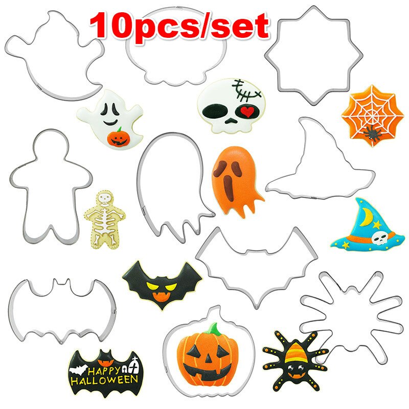 10 st halloween cookie cutter rostfritt stål snitt... – Grandado