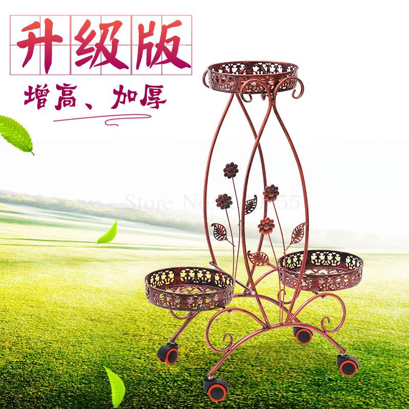 European wrought iron flower stand multi-layer bal... – Grandado