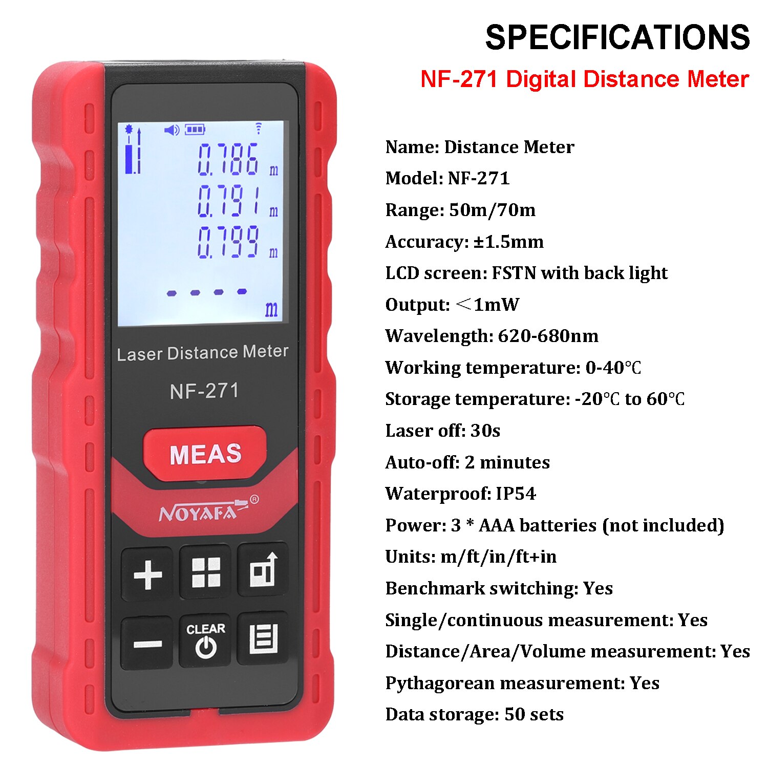 NF-271 70M Digitale Abstand Meter Unterstützung En... – Vicedeal