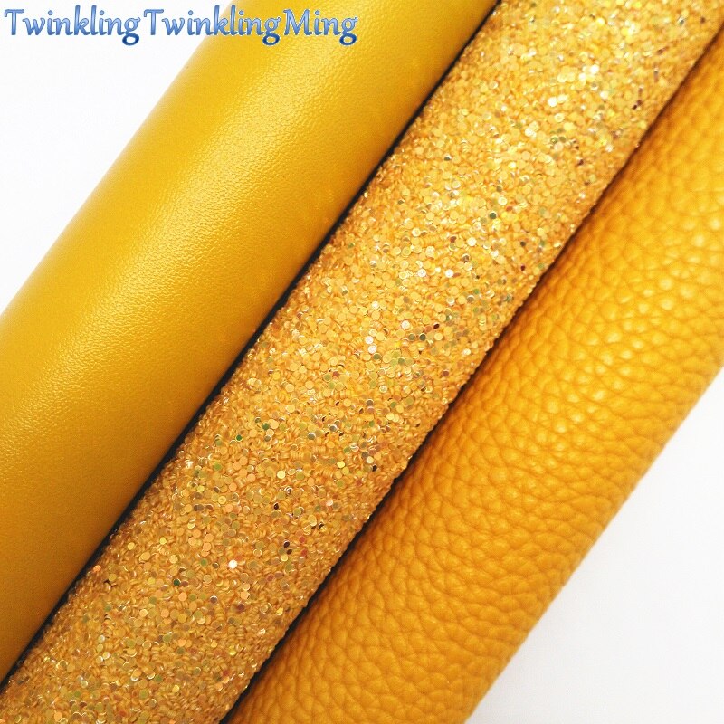 Oranje Glitter Fabirc, Faux Leer Stof, litchi Synt... – Vicedeal