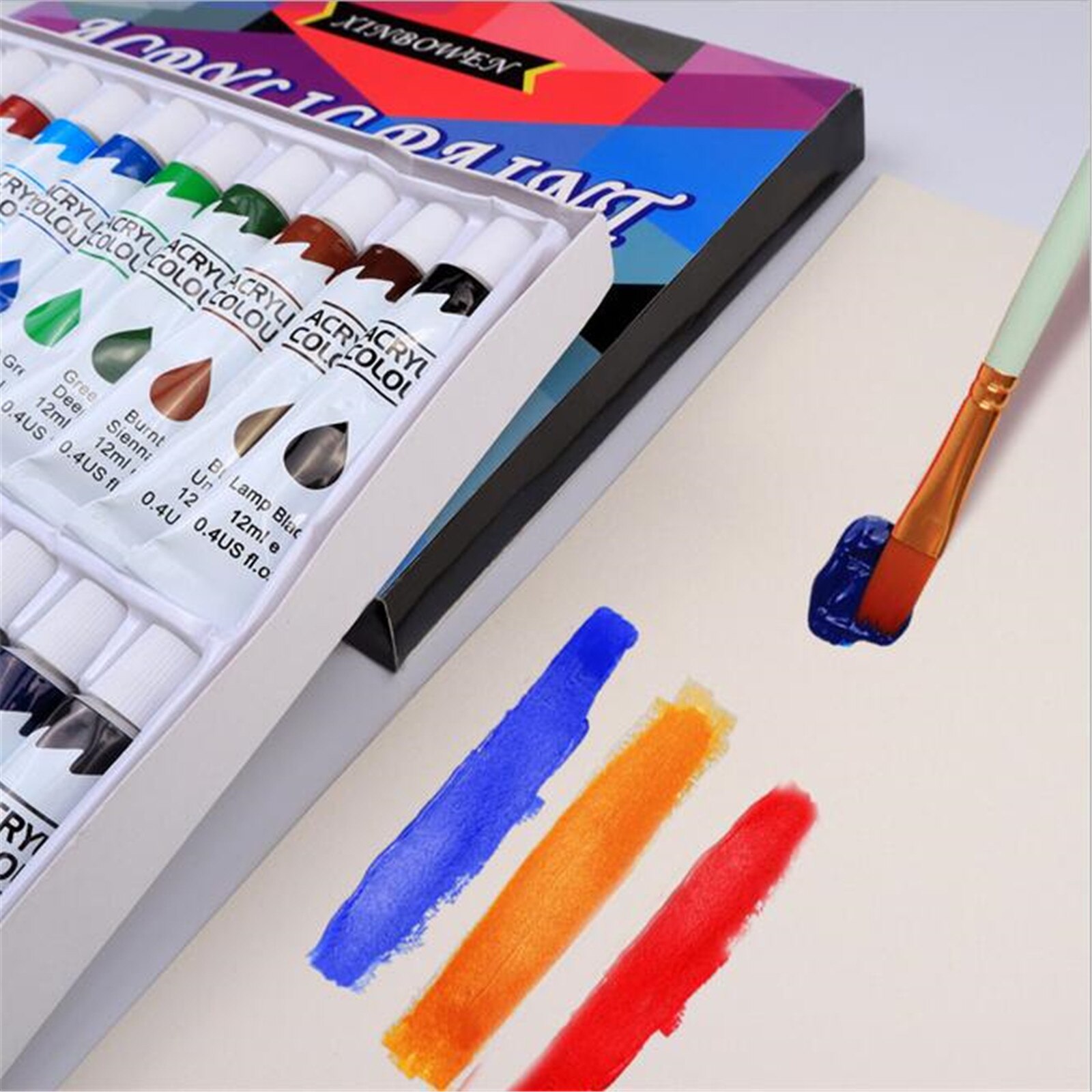 36 Colors Solid Acrlic Paint With easel, palette, ... – Grandado