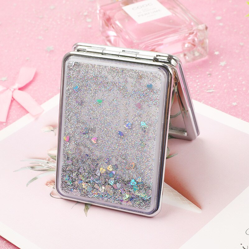 Flowing Sparkling Sand Makeup Mirror Double-Sided ... – Vicedeal