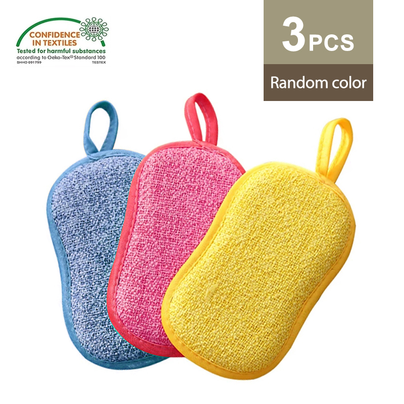 3Pcs Scrub Sponzen Voor Gerechten Keuken Non-Kras ... – Grandado