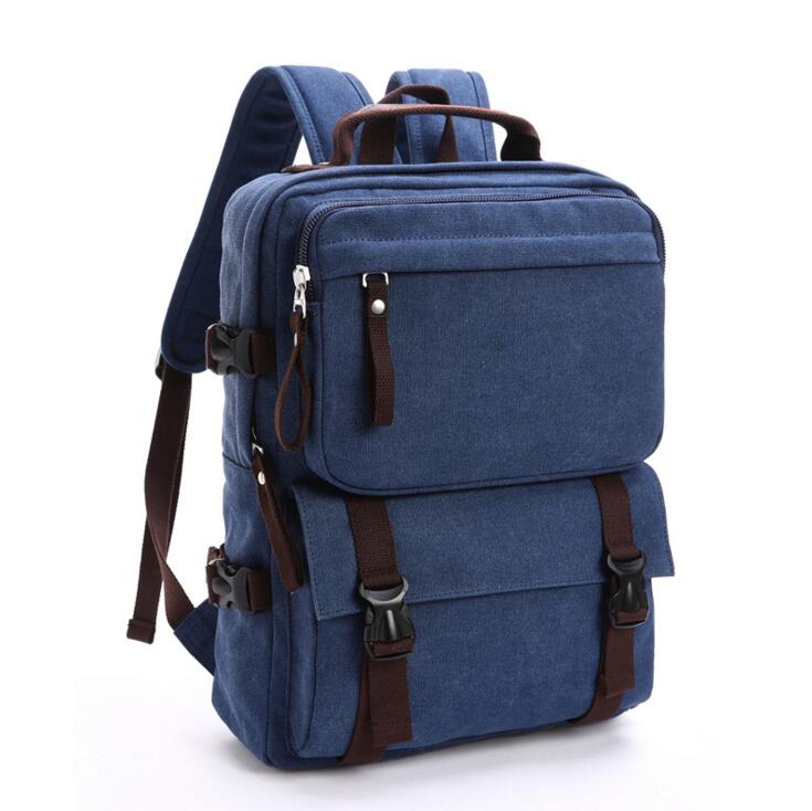 070417 men canvas backpack student school bag – Vicedeal