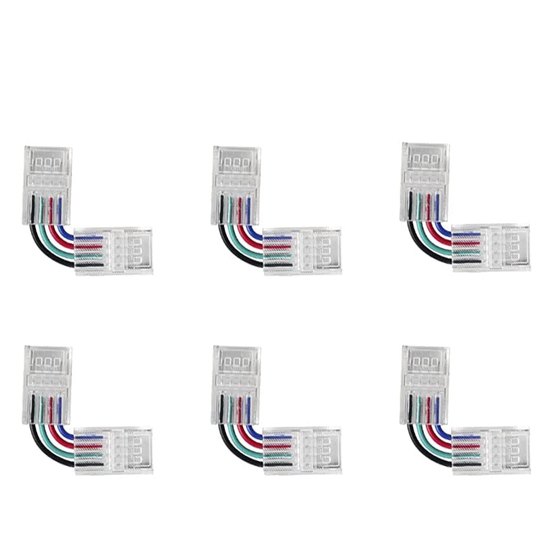 L Shape 4-Pin RGB LED Connectors 6 Packs 10Mm Wide... – Grandado