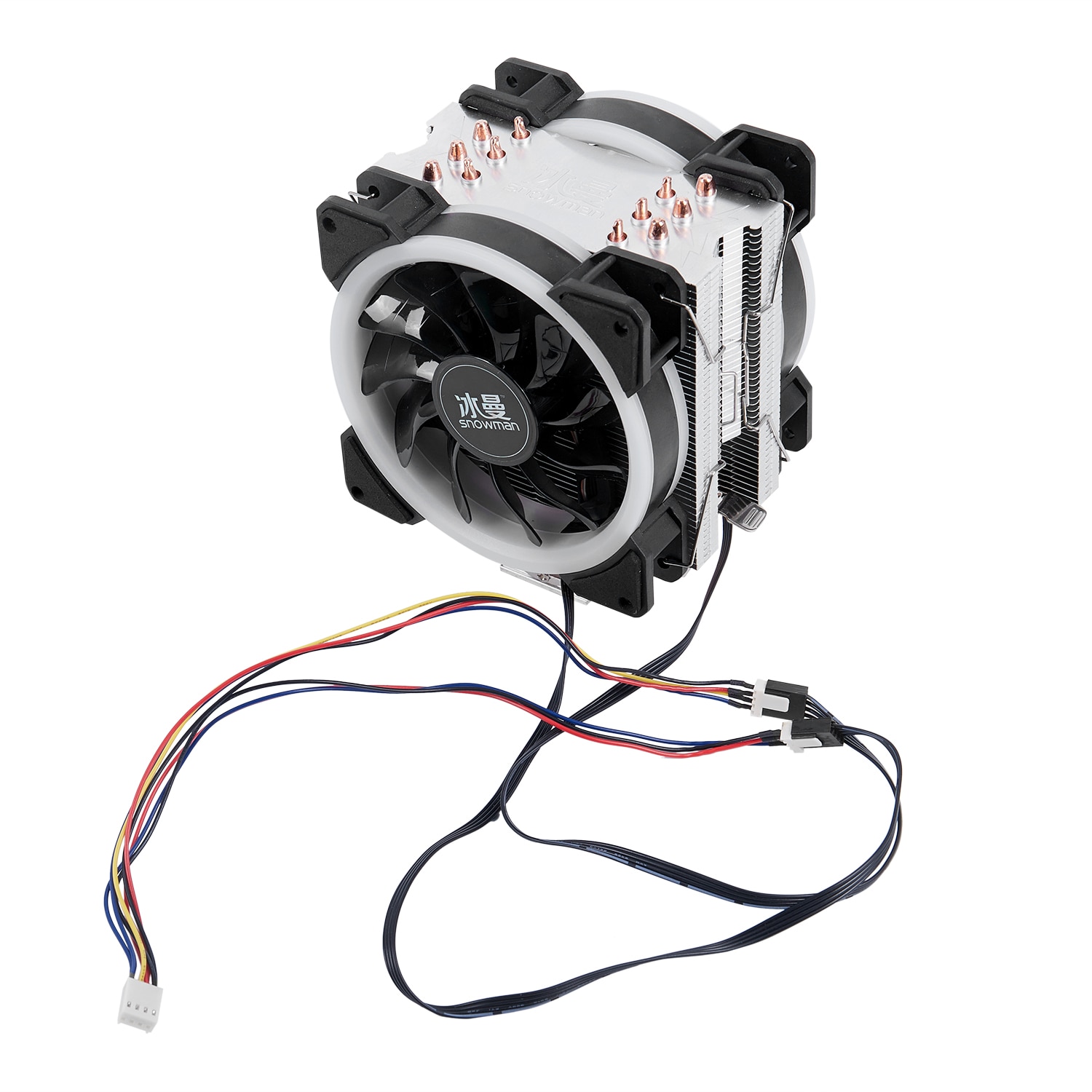 SNOWMAN 4PIN CPU cooler 6 heatpipe RGB LED Double ... – Vicedeal
