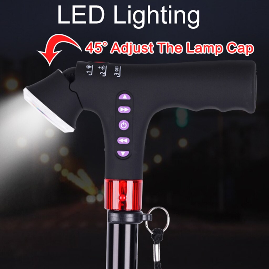 Adjustable Aluminium Walk Stick Cane With LED Ligh... – Grandado