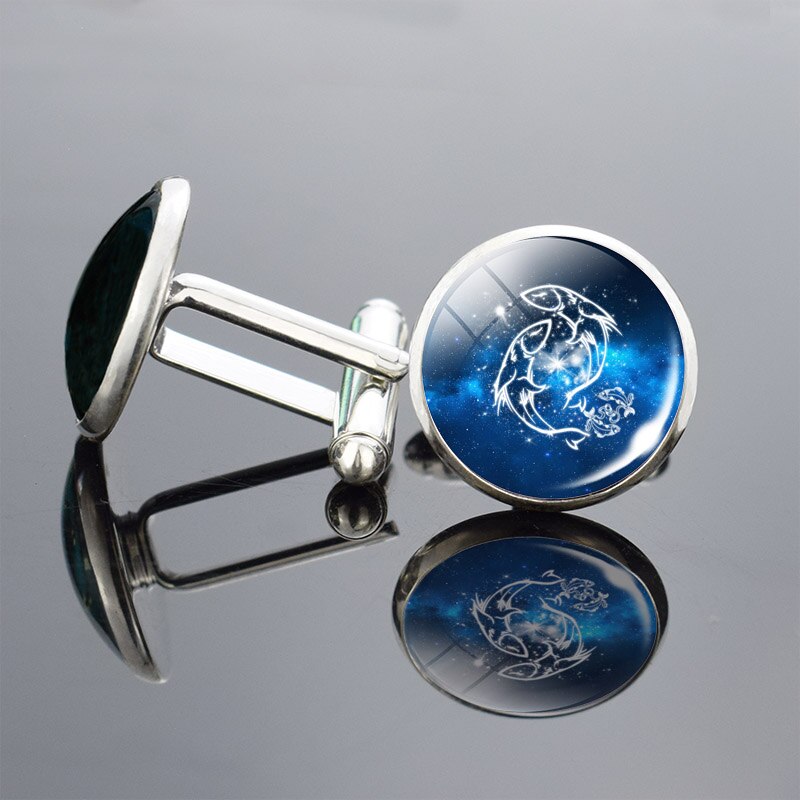 Handmade Simple Disign 12 Zodiac Signs Cufflinks H... – Grandado