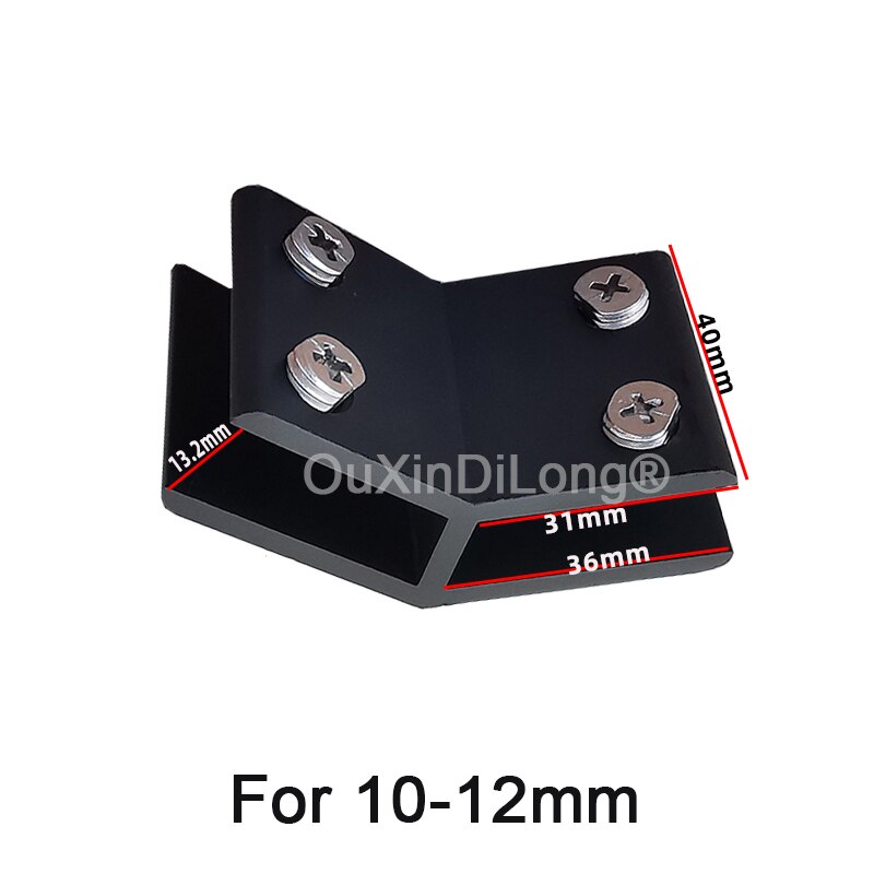 4Pcs 135 Graden Zwart Glas Klem 10-12Mm Glas Boord... – Vicedeal