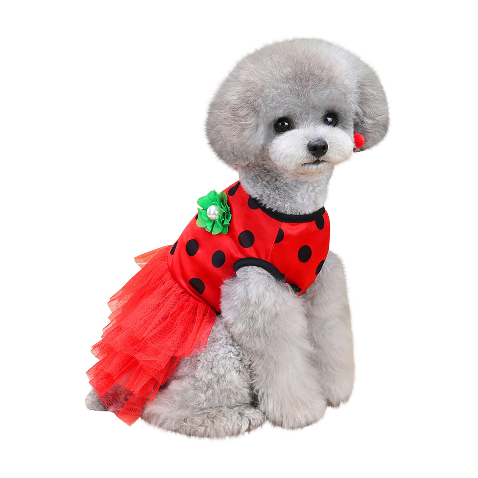 Breathable Dog Black Dot Layered Princess Skirt Th... – Grandado