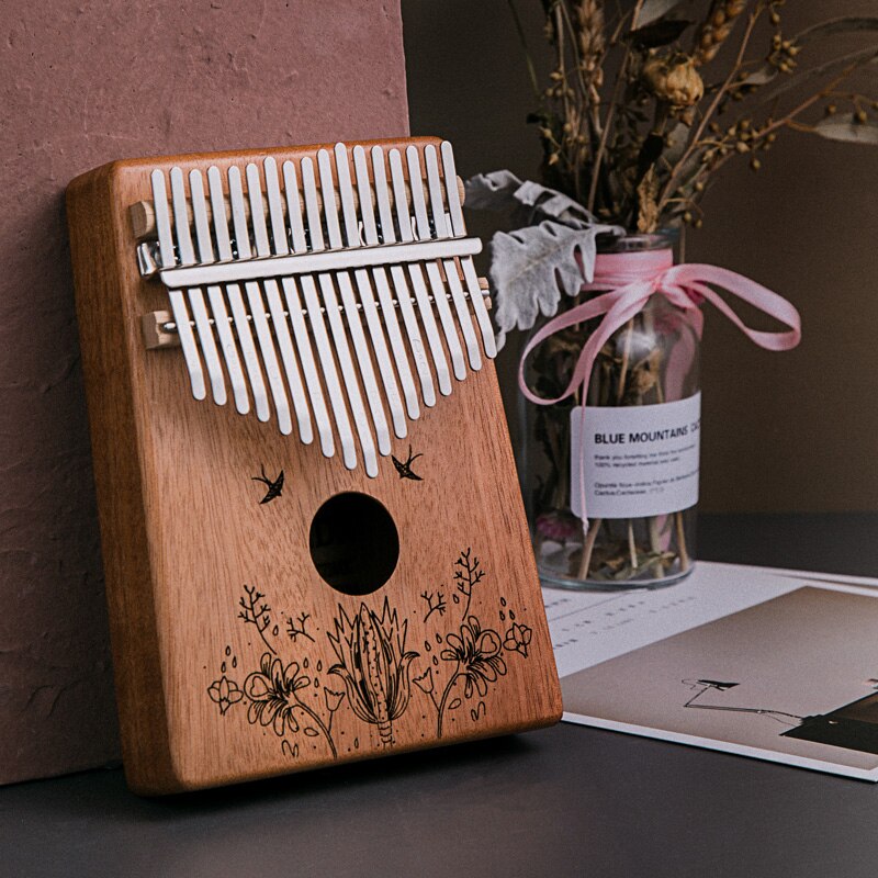 17 tangenter kalimba mahogni fugl tommelfinger kla... – Vicedeal