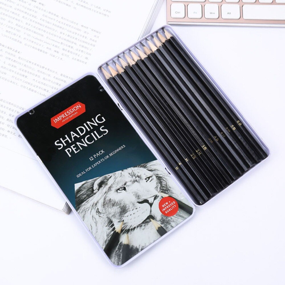 12PCS Profession Pencils Sketch Drawing Black Lead... – Grandado