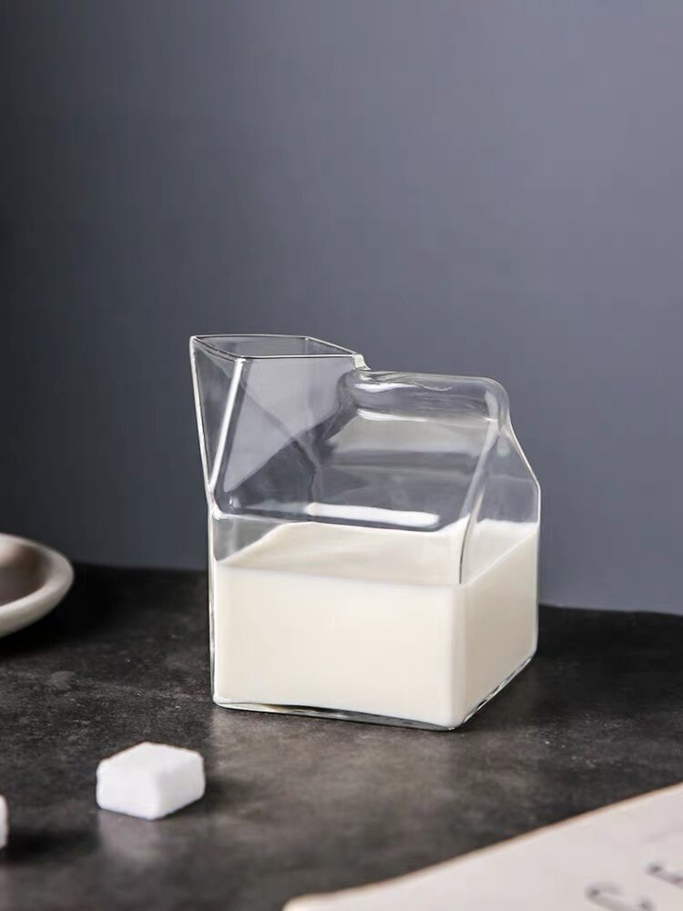 Glas Melk Vierkante Beker Melk Doos Magnetron Besc... – Grandado
