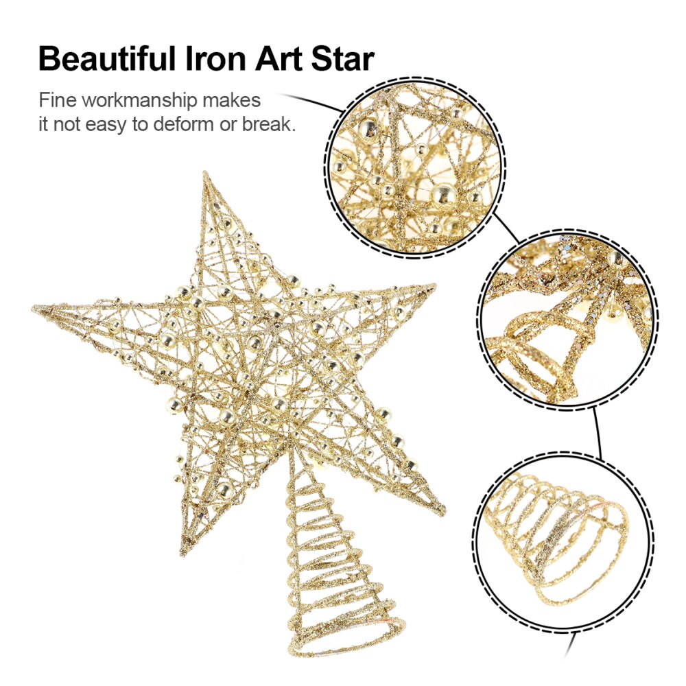 1PC Iron Star Tree Topper Glitter Star Christmas T... – Grandado