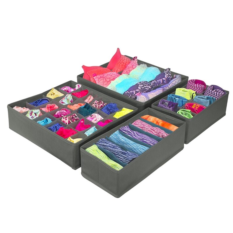4-Piece Collapsible Drawer Divider,Underwear Sock ... – Grandado