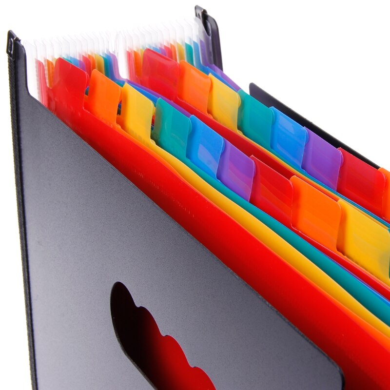 Expanding File Folder 24 Pocket Black Accordion A4... – Grandado