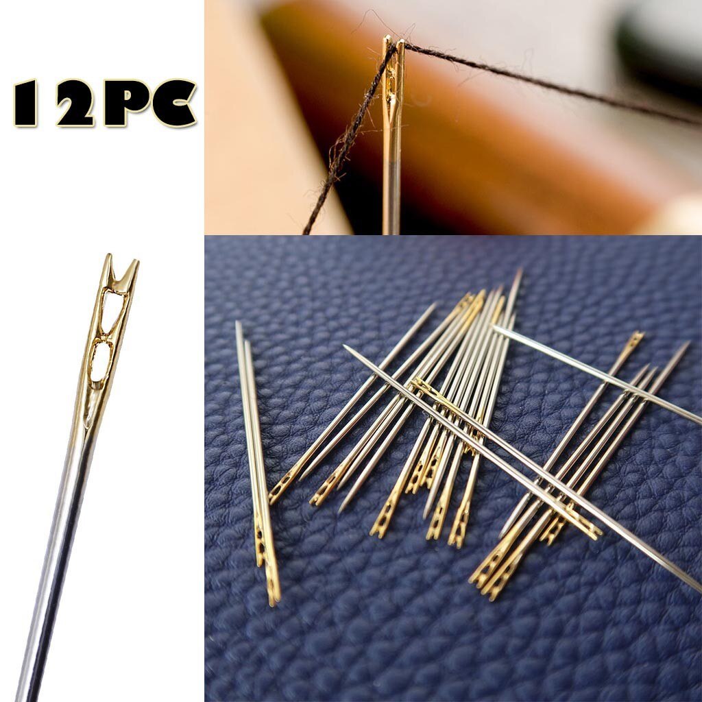 Thick Big Eye Sewing Self Threading Needles Embroi Vicedeal