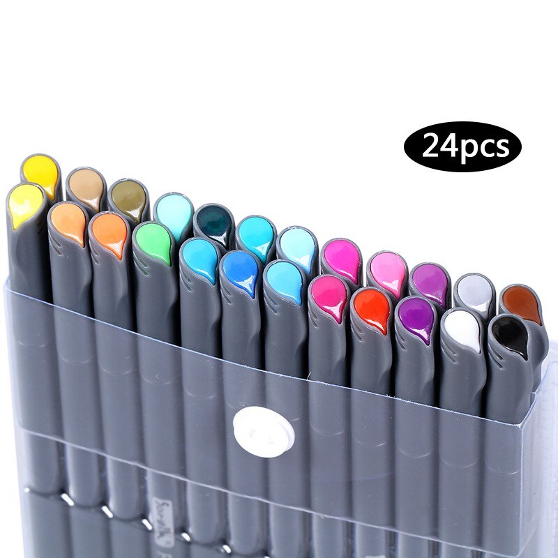 24 Pcs Fineliner Kleur Pen Set Gekleurde Schets Te... – Vicedeal
