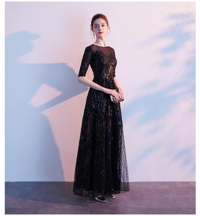 Annual Meeting Evening Dress Long Section Long-sle... – Grandado