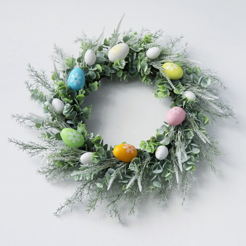 Easter Wreath with Easter Eggs for Front Door Wall... – Grandado