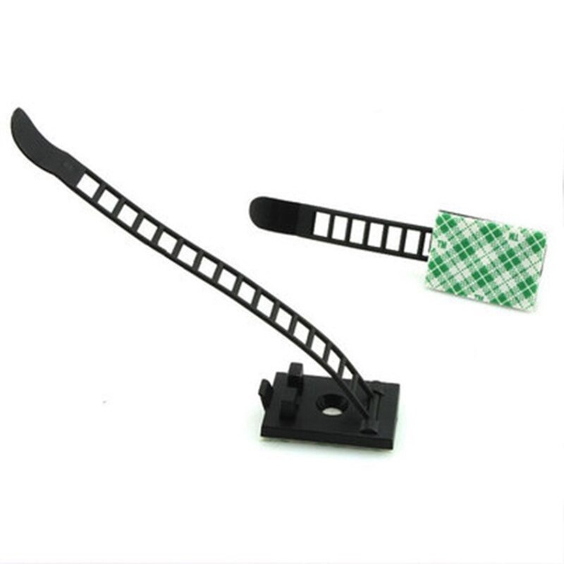 20Pcs Black Sticky Adjustable Wire Ties Cable Clip... – Grandado
