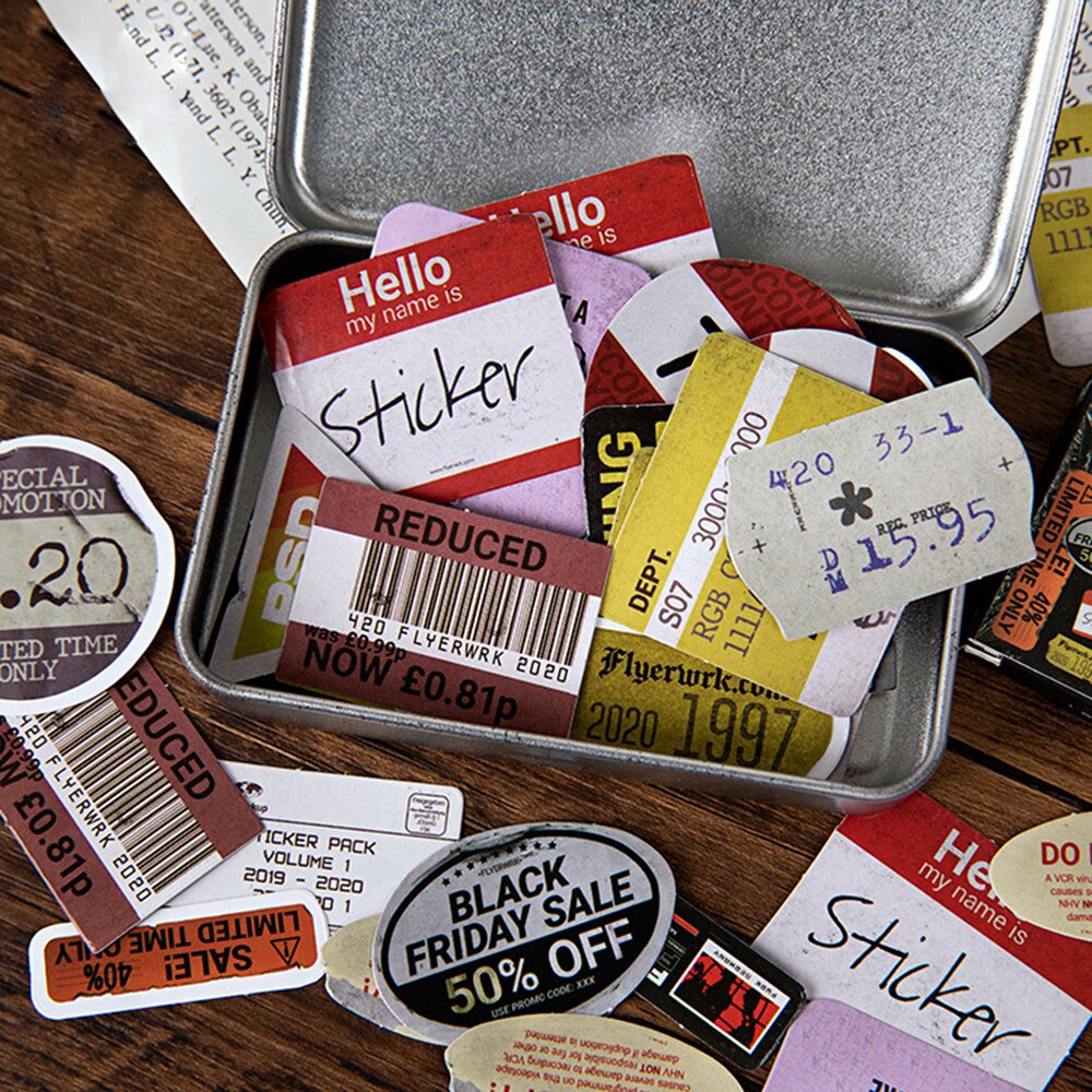 45pcs/box Retro Label Decorative Stickers Album Di... – Grandado