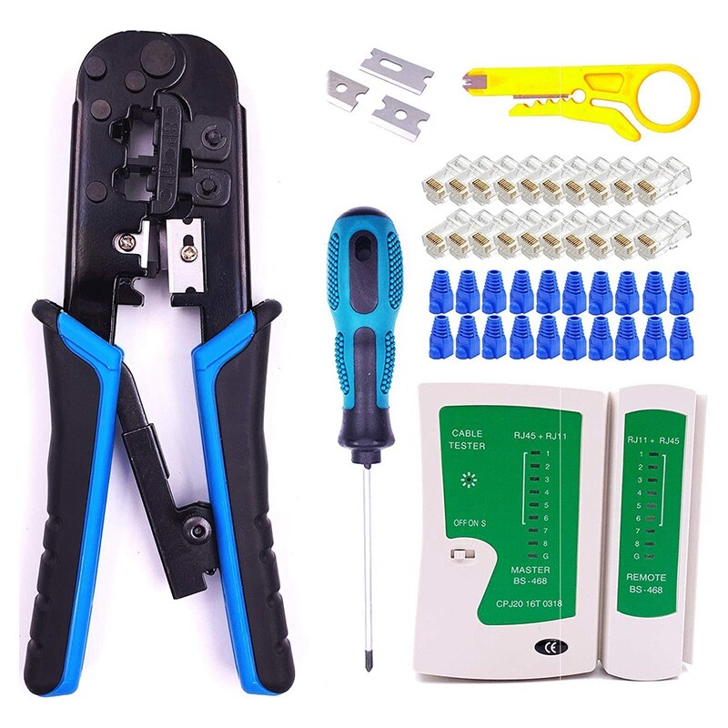 RJ45 Crimping Tool, Cut, Strip Tool with Cable Tes... – Vicedeal