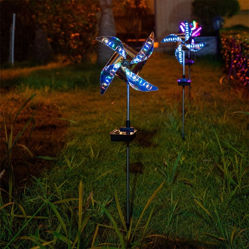 Solar Wind Spinner Garden Stake Pinwheels with 8 L... – Vicedeal